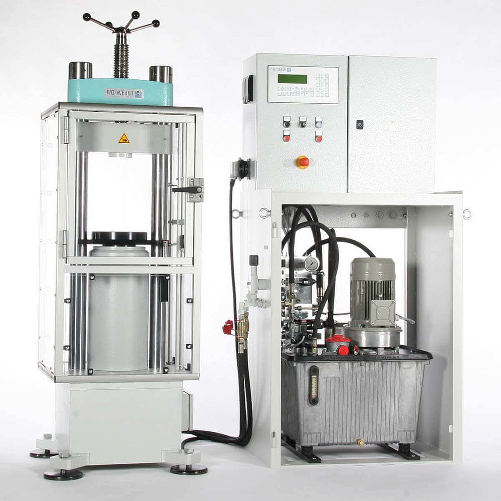 2-Column lab presses electrohydraulic - P/O/WEBER Laborpresstechnik