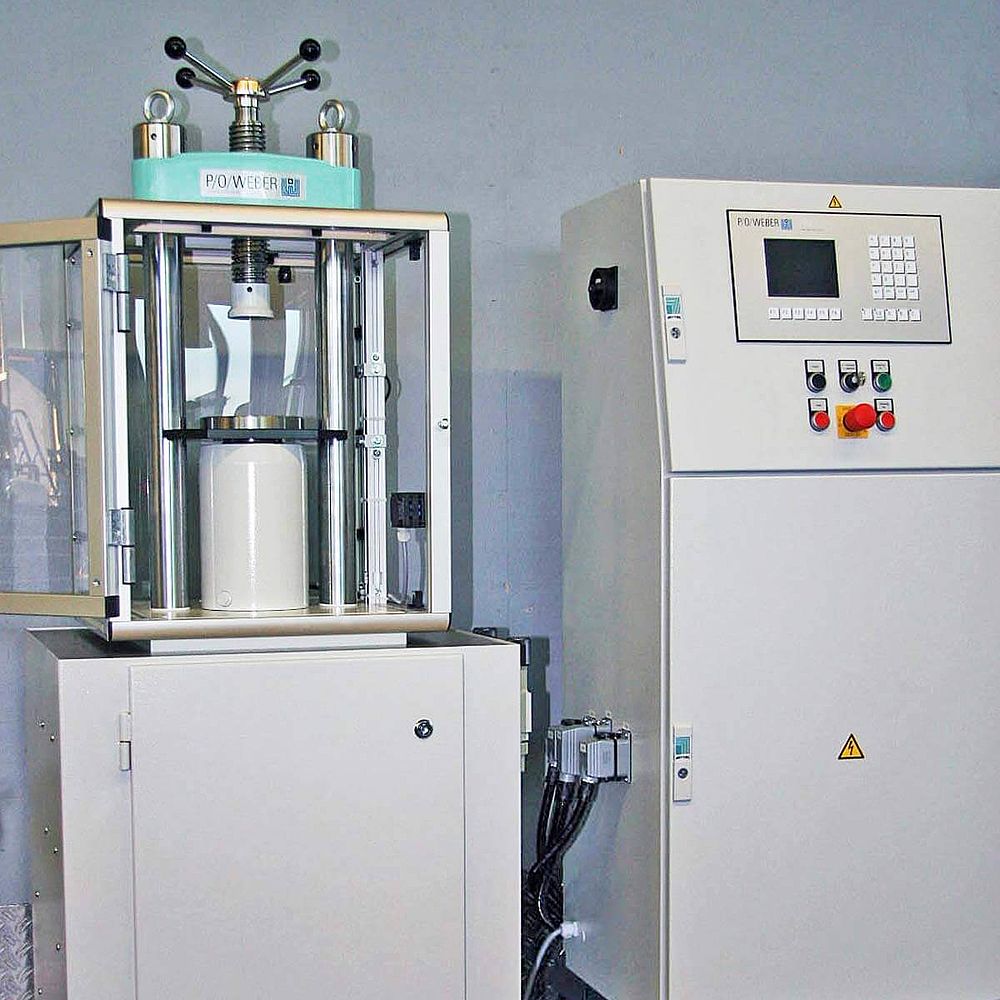 2-Column lab presses electrohydraulic - P/O/WEBER Laborpresstechnik