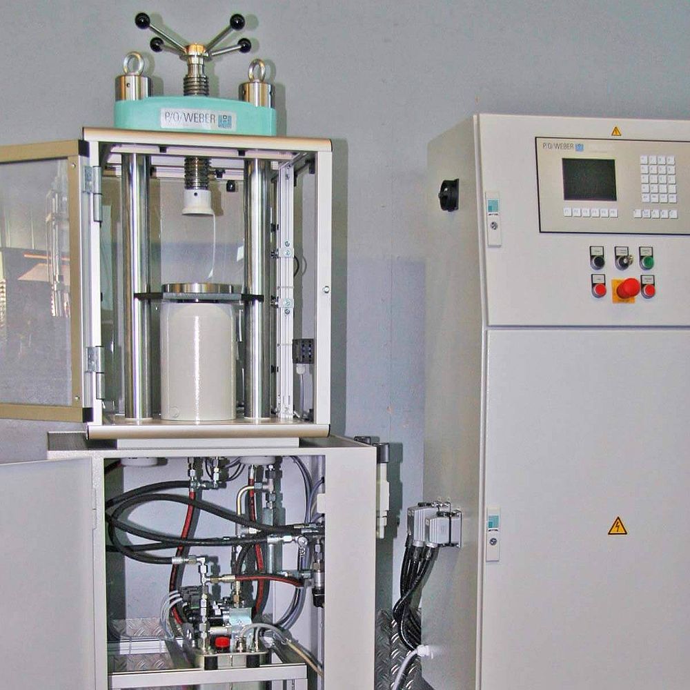 2-Column lab presses electrohydraulic - P/O/WEBER Laborpresstechnik